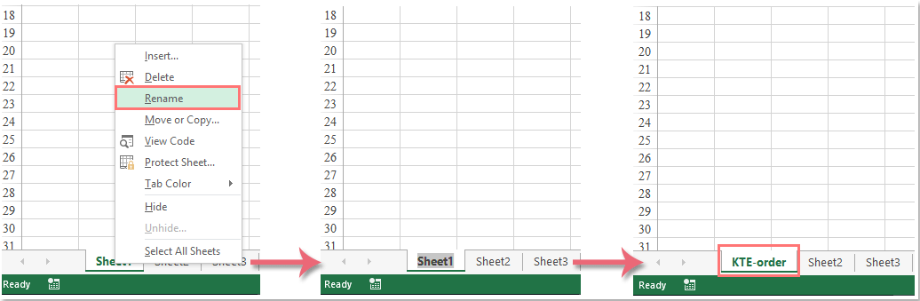 How to rename multiple worksheets in Excel?