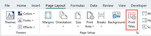 How to repeat title rows on top in certain pages when printing?