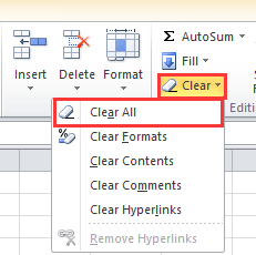 How to reset last cell in Excel?