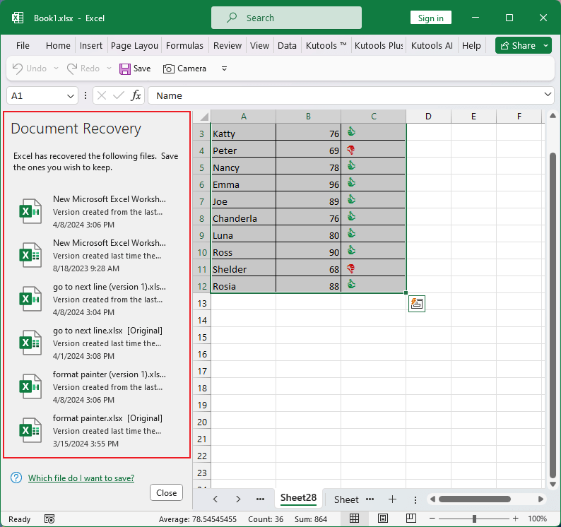 How to restore unsaved file in Excel?