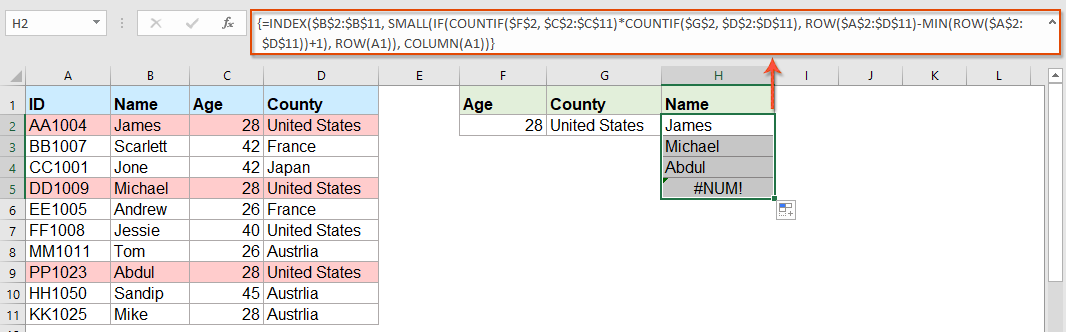 How To Return Multiple Matching Values Based On One Or Multiple 