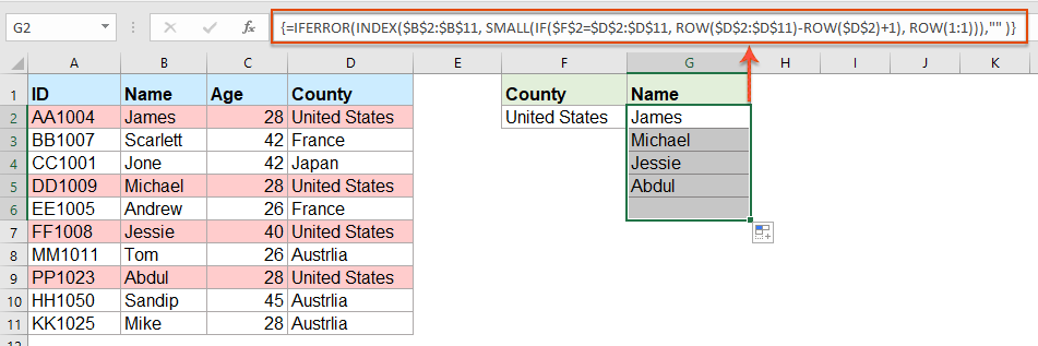 How To Return Multiple Matching Values Based On One Or Multiple Criteria In Excel 