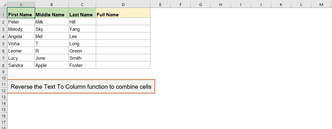 How to reverse the text to column function in Excel?
