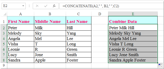 How to reverse the text to column function in Excel?