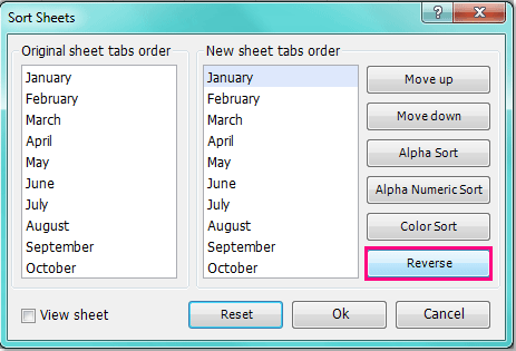 How to reverse the order of worksheet tabs?