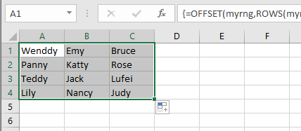 How to rotate table by 90 or 180 degrees in Excel?