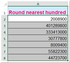 How to round numbers to nearest hundred / thousand / million in Excel?