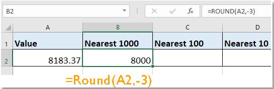 ¿Cómo redondear a los números 1000/100/10/1 / 0.1 más cercanos en Excel?