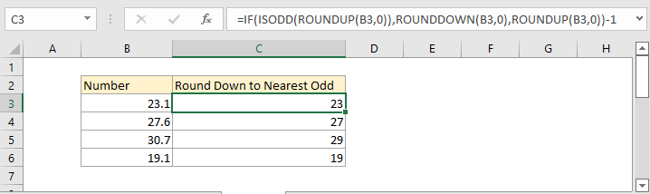 How to round to nearest even or odd number in Excel?