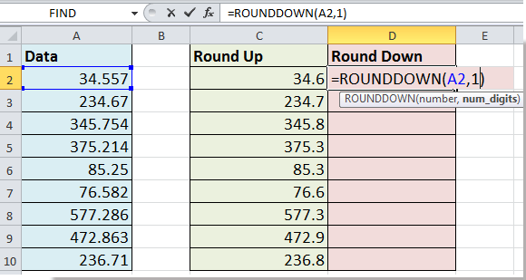 How to round number up or down in Excel?