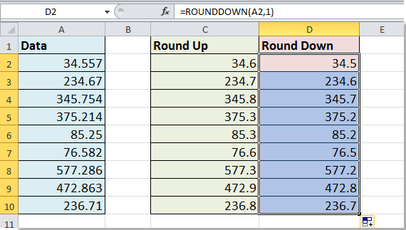 How to round number up or down in Excel?
