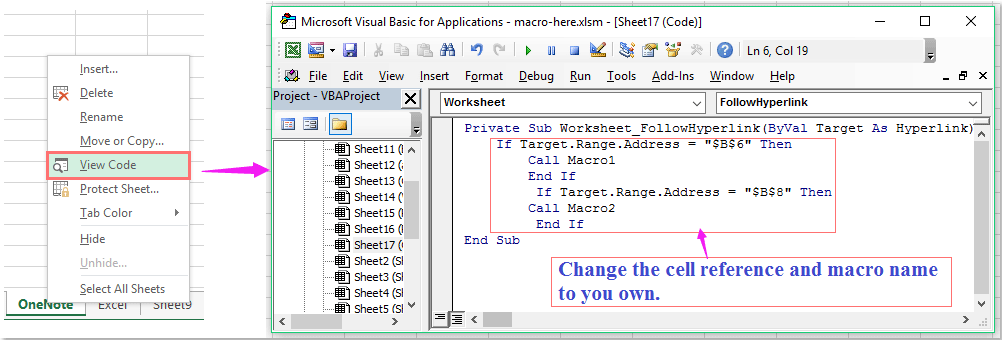 How To Run Macro By Clicking Hyperlinks In Excel 