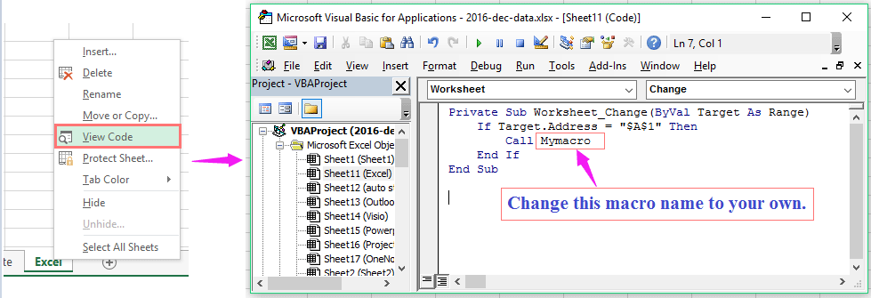 How To Run Macro When Cell Value Changes In Excel 