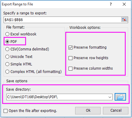 How to save each sheet of a workbook as separate PDF in Excel?