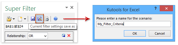 How to save custom filter criteria/view in Excel?