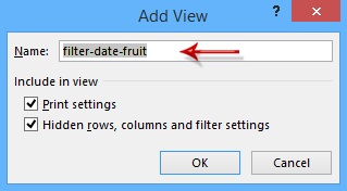 How to save custom filter criteria/view in Excel?