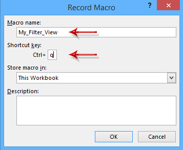 How to save custom filter criteria/view in Excel?