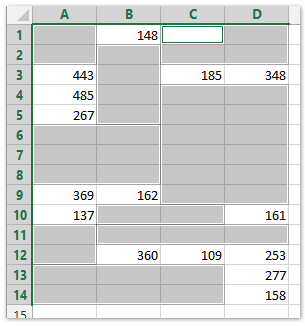 How to select blank/nonblank cells from a range in Excel?