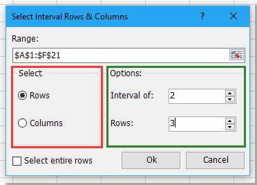 How to select every other or nth row in Excel?