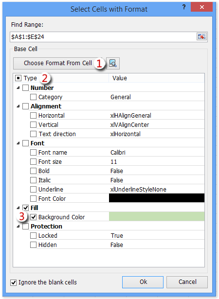 How to select formatted cells in Excel?