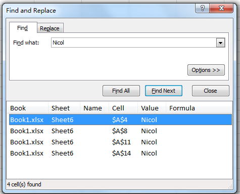 How to select cells with specific text in Excel?