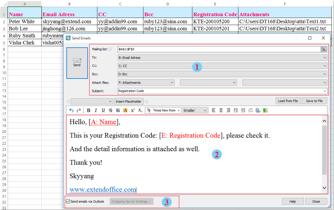 How To Send Email To Multiple Recipients In A List From Excel Via Outlook 