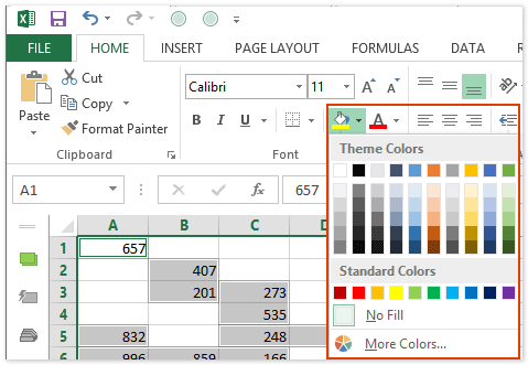 How to shade or color blank cells or nonblank cells in Excel?