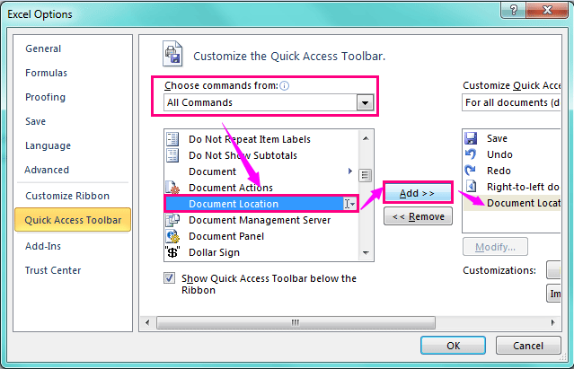 How To Show File Path In Title Bar Or Toolbar In Excel 