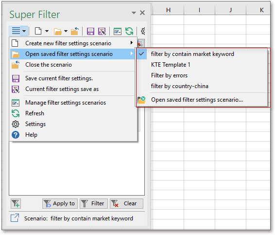 How to display / show auto filter criteria in Excel?