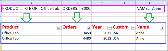 How to display / show auto filter criteria in Excel?