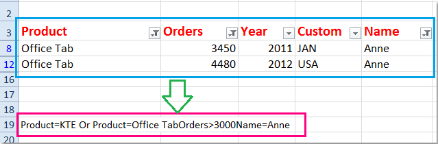 How to display / show auto filter criteria in Excel?