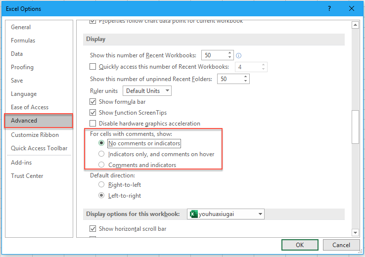 How To Show Or Hide All Comments And Comment Indicators In Excel 