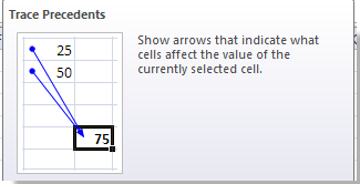 How to show trace dependents or precedents arrow in Excel?