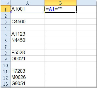 How to sort rows to put the blank cells on top in Excel?