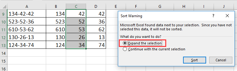 How to sort strings by a second or third character in Excel?