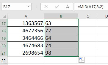 How to sort strings by a second or third character in Excel?