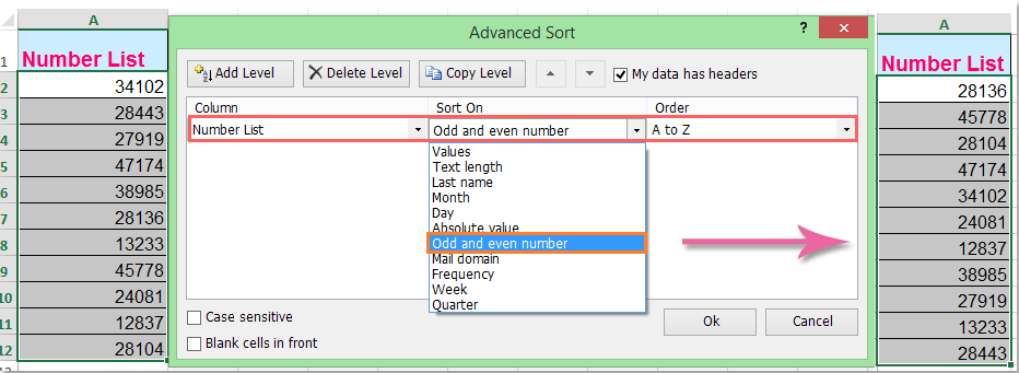 How To Sort Rows By Odd Or Even Numbers In Excel 6338