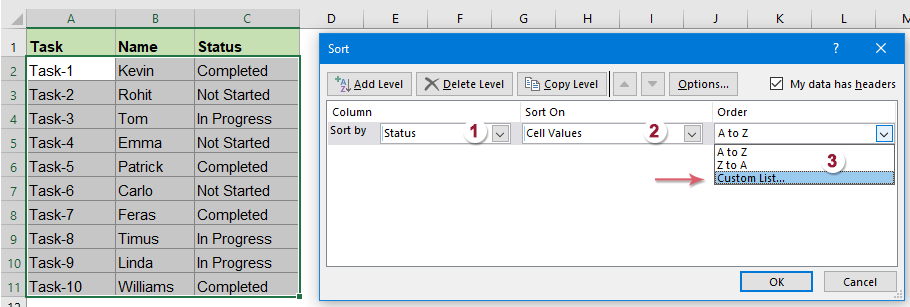 Excel Sort Sort Data By Text Date Number Or Color