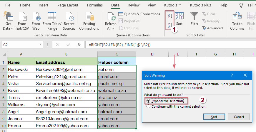 Excel Sort Sort Data By Text Date Number Or Color