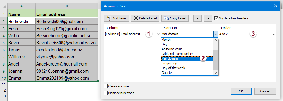 Excel Sort Sort Data By Text Date Number Or Color