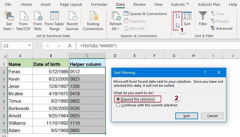 Excel Sort Sort Data By Text Date Number Or Color