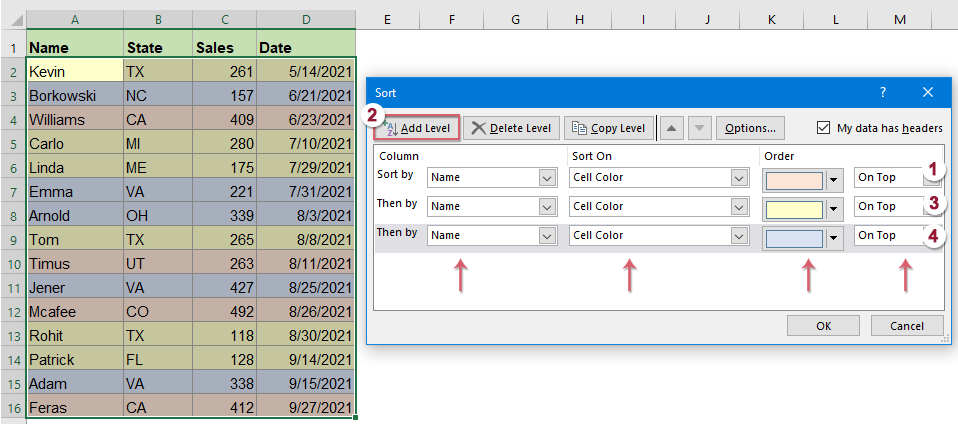 Excel Sort Sort Data By Text Date Number Or Color