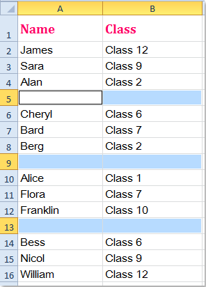 How to sort data but keep blank rows in Excel?