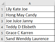 How to sort names by middle name in Excel?