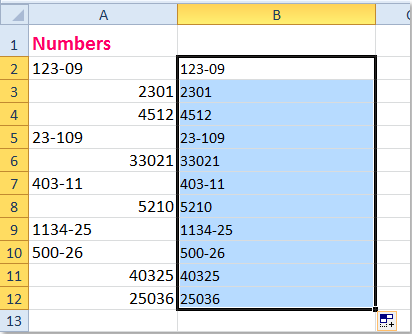 How to sort numbers with hyphens in Excel?
