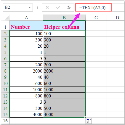 How to sort numbers by first digit in Excel?
