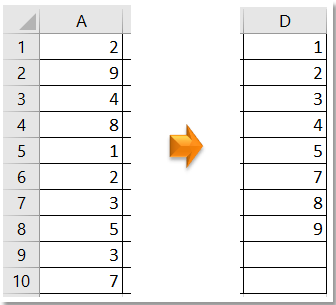 How to sort numbers or texts and remove the duplicate records directly ...