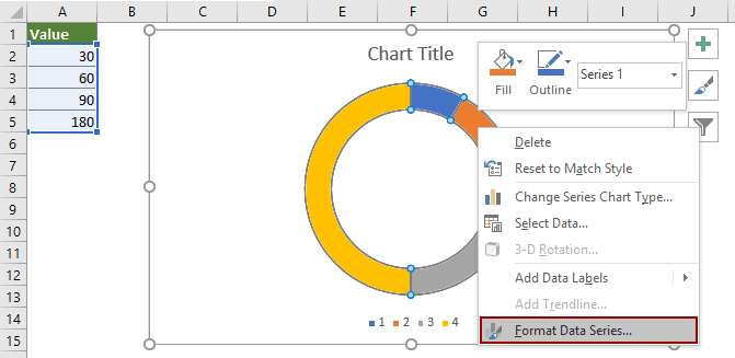 How to create speedometer/gauge chart in Excel?