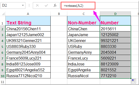 How To Split Separate Alphanumeric Strings Into Two Columns In Excel 6415