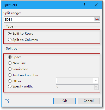 How to quickly split text string by case in Excel?